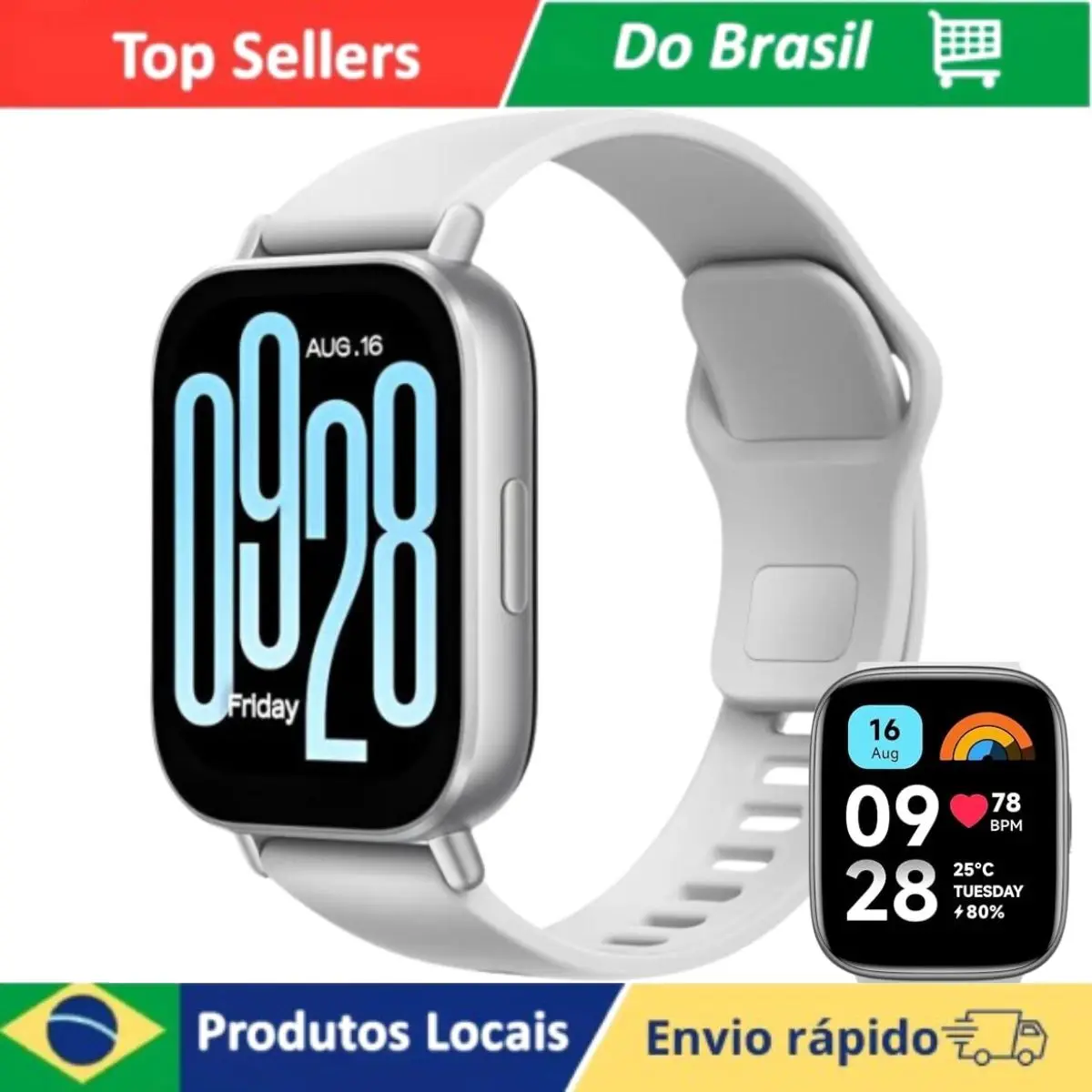 Smartwatch Redmi Watch 5 Active Xiaomi Moderno, Prático Relógio Inteligente