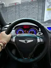 Black Soft Artificial Leather Hand-stitched Car Steering Wheel Cover ...