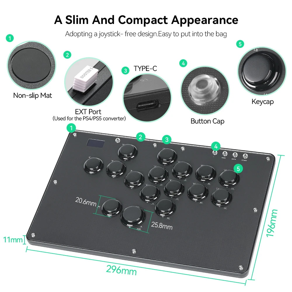 Haute42 FightStick Joystick Arcade Hitbox Button Rim Leverless ...