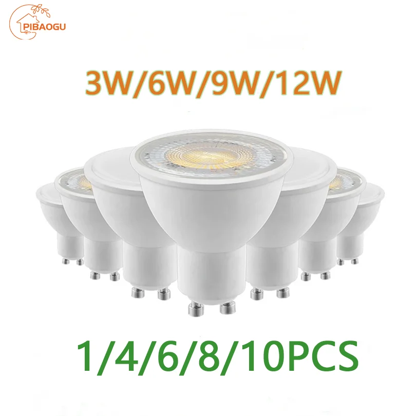 1-10 Uds. Foco LED GU10 AC220V bombilla LED de ahorro de energía 3W 6W ...