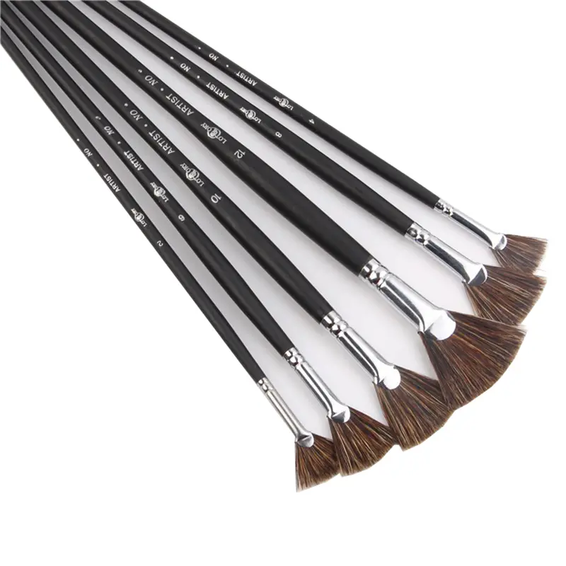 6pcs/Set Special offer Wild Boar Bristle brush pen set fan shape art ...