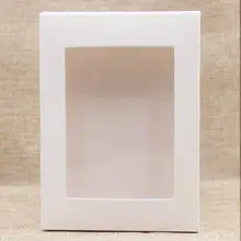 10pcs Large paper box with window DIY kraft marbling design Thank you ...