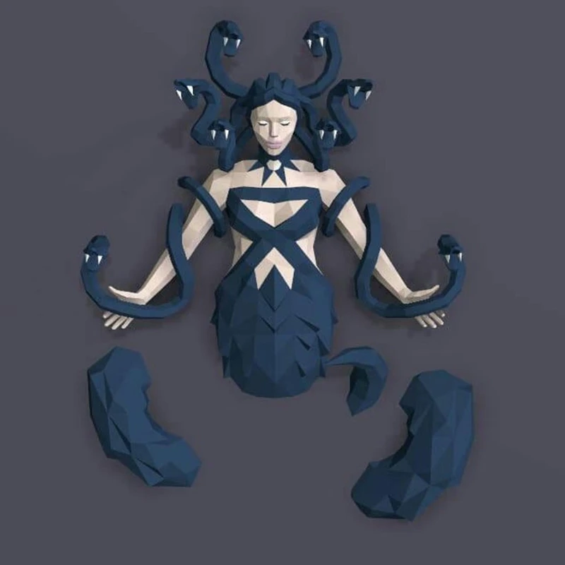 MEDUSA Papercraft DIY 3D Paper Model Sculpture Low Poly Manualidad ...