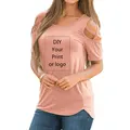 Customized Print T Shirt for Women DIY Your like Photo or Logo Top T ...