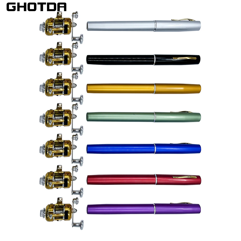 Fishing Rod Reel Combo Set Mini Telescopic Pocket Pen Fishing Rod Pole ...