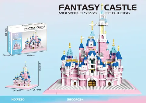 Creative Theme Amusement Park Micro Diamond Block Pink Fairy Tale ...