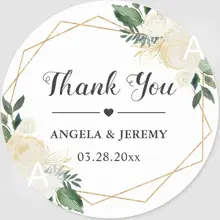100 Pcs Wedding Sstickers,Customized Add Your Names and Date, Paper ...