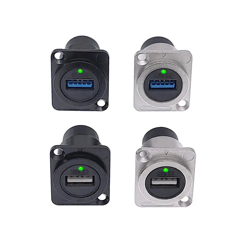 USB connector with LED light USB 2.0 USB 3.0 D type female to female ...