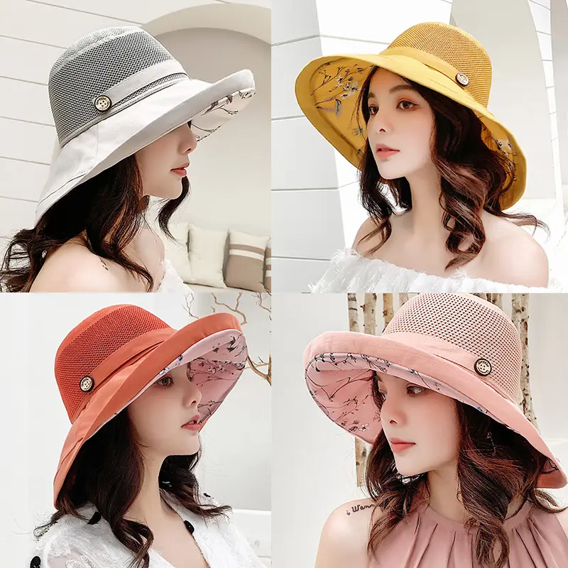 K116 Women's Bucket Hat Panama Fashion Sun Visor Breathable Fisherman ...