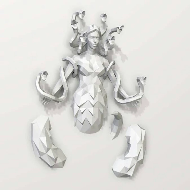 MEDUSA Papercraft DIY 3D Paper Model Sculpture Low Poly Manualidad ...