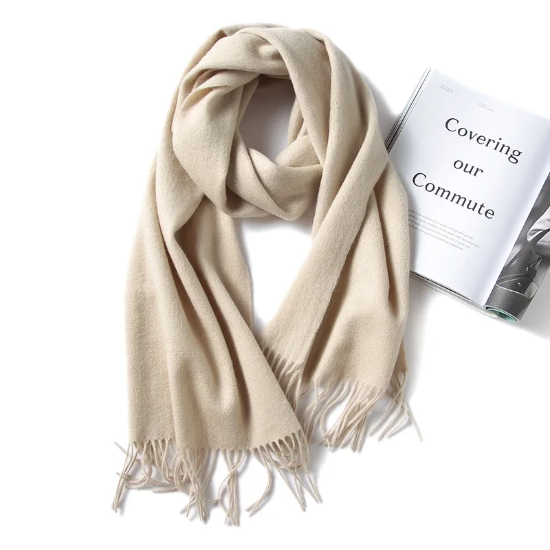 Wool scarf ladies couple thick solid cashmere scarf for women - buy at ...