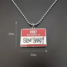 Hip Hop Rock Titanium Steel Slim Shady Square Pendants Necklaces for ...