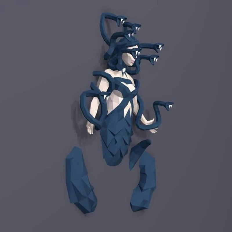 MEDUSA Papercraft DIY 3D Paper Model Sculpture Low Poly Manualidad ...