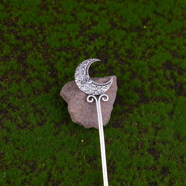 Vintage Hair Sticks Crescent Moon Snake Sword Skull Dead Head Hair ...