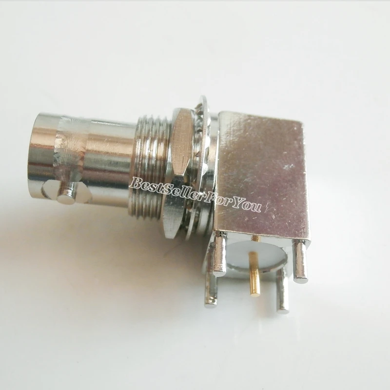 10Pcs Connector BNC Female Jack Bulkhead 90 Degree Nut Bulkhead Solder ...