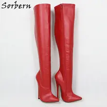 Sorbern Thick Knee High Boots Women Custom Wide Leg Calf Drag Queen ...