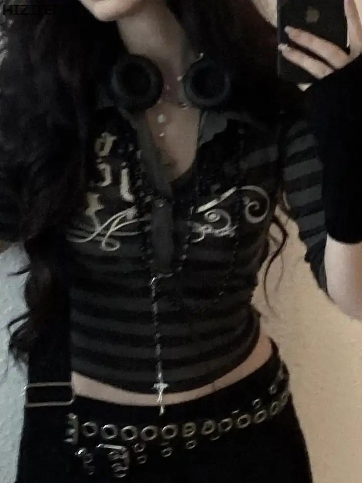 Gothic Charm Meets Y2K Fashion In Dark Academia Techwear T-Shirts!