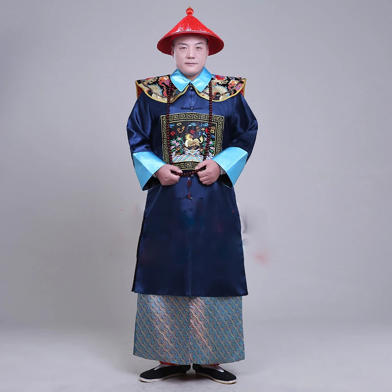 Disfraz de Jiangshi para hombre, traje azul y negro para Cosplay, traje ...