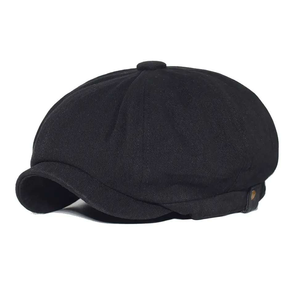Vintage Newsboy Cap Cotton Men Woman Fashion Hat Solid Soft Gatsby ...