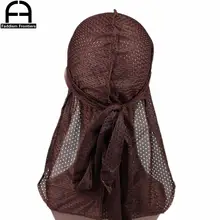 Summer Men Mesh Durag Breathable Long Tail Durags Bandanas for Men Wave ...