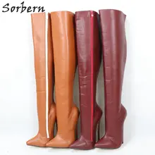 Sorbern Thick Knee High Boots Women Custom Wide Leg Calf Drag Queen ...