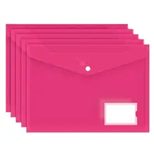 5PCS A5 Poly Envelope Folder with Snap Button Clear Waterproof Plastic ...