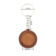 10PCS/lot Handmade Wood Keychain Base Blank Keyring Diy Key Chain Fit ...