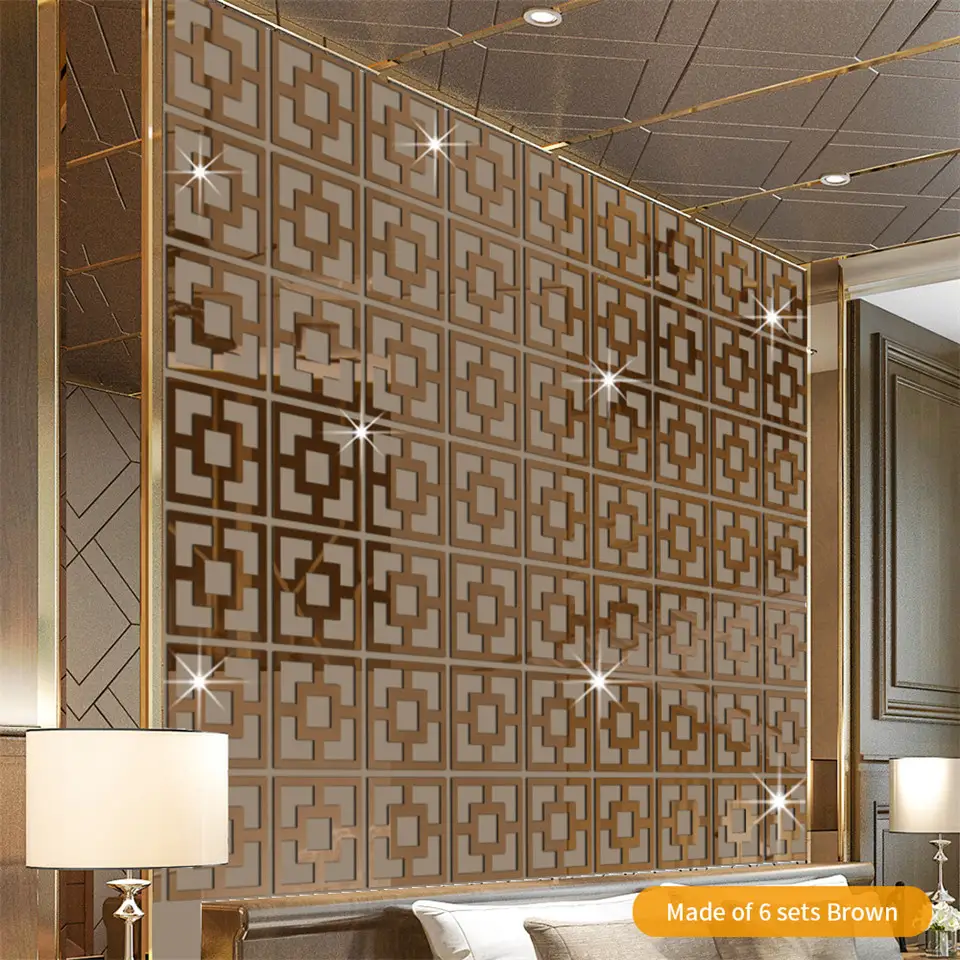 Diy Square Hollow Mirror Stickers – Transform Your Home!