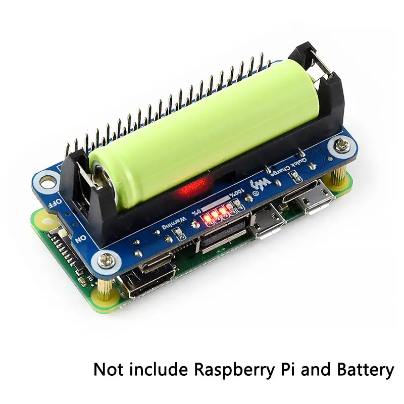 Raspberry Pi 4B Lithium Battery Expansion Board, 5V Fast Charge Accessory
