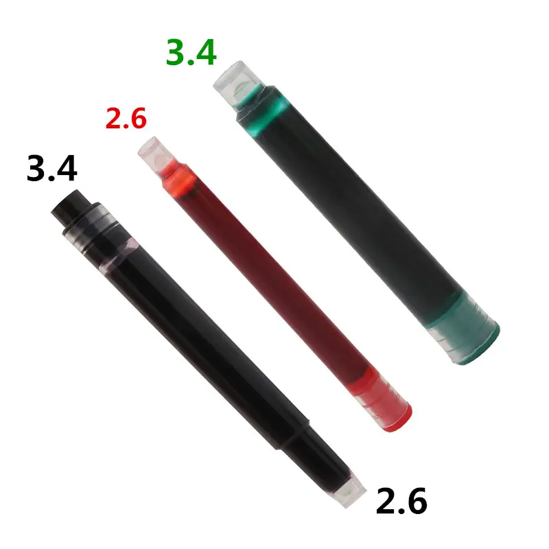 High-Quality 2.6 & 3.4 Ink Refill Cartridges For Fountain Pens.