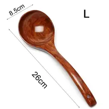 Natural Wooden Large Soup Scoops Long Handle Cooking Scoop Wood Ramen ...