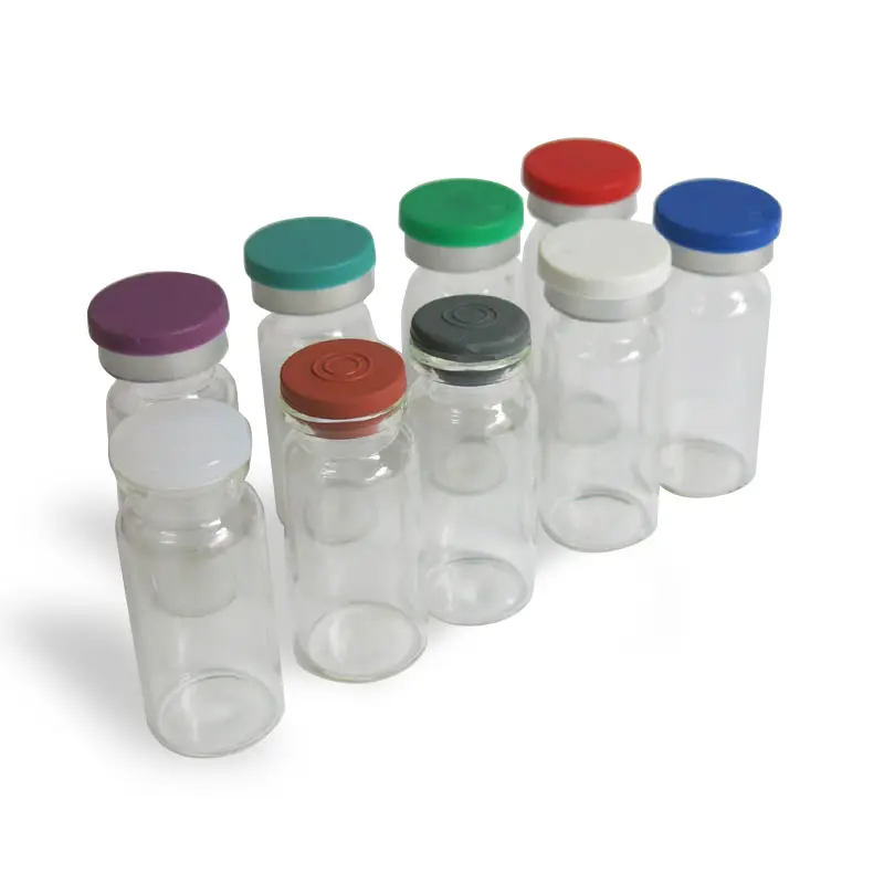 Refillable 10Ml Clear Glass Vials, 100-Pack, Plastic-Aluminium Cap.