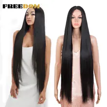FREEDOM Synthetic Lace Wig 38 Inch Deep Part Long Straight Wig Ombre ...