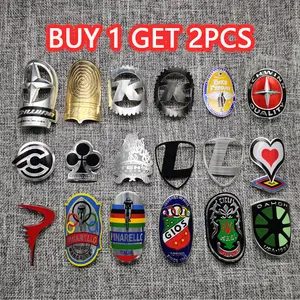 Touring Cyclist vintage Aluminum Bike Head Badge Stickers Mtb Bmx Frame Decals