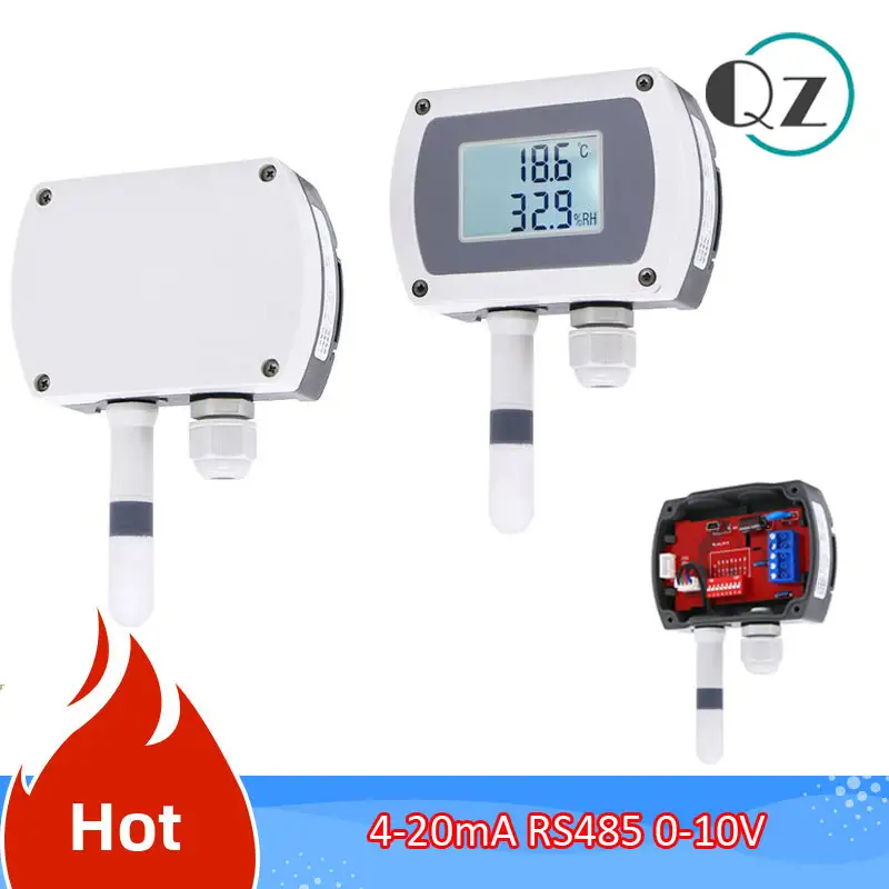 Wall-mounted temperature and humidity transmitter RS485 4-20mA 0-10V ...