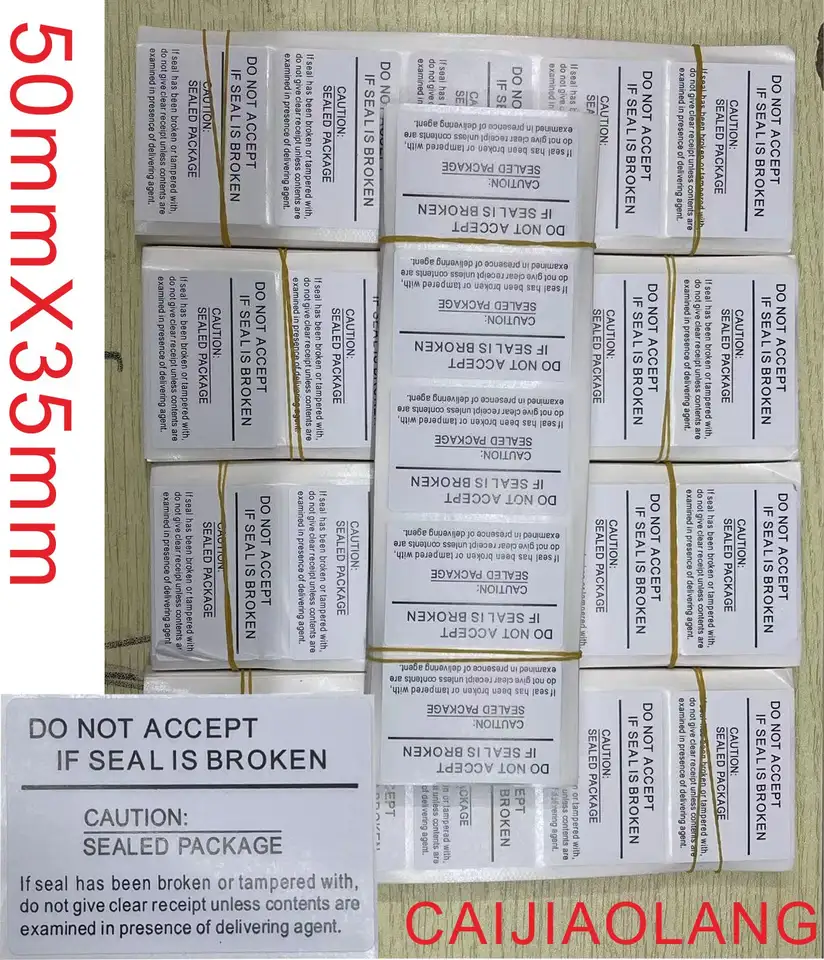100pcs/lot batch universal mobile phone sealed label sticker 35mmX50mm ...