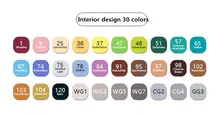 Touch 30/40 Colors Set 1/6mm Dual Tip Fast Dry Alcohol Oily Permanent ...