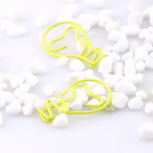 20pcs/lot bulb Shape Paper Clips Creative Interesting Bookmark Clip ...