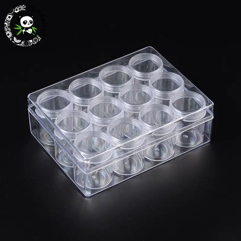 12Pcs Rectangle Clear Bead Containers, Jewelry Organizer Boxes