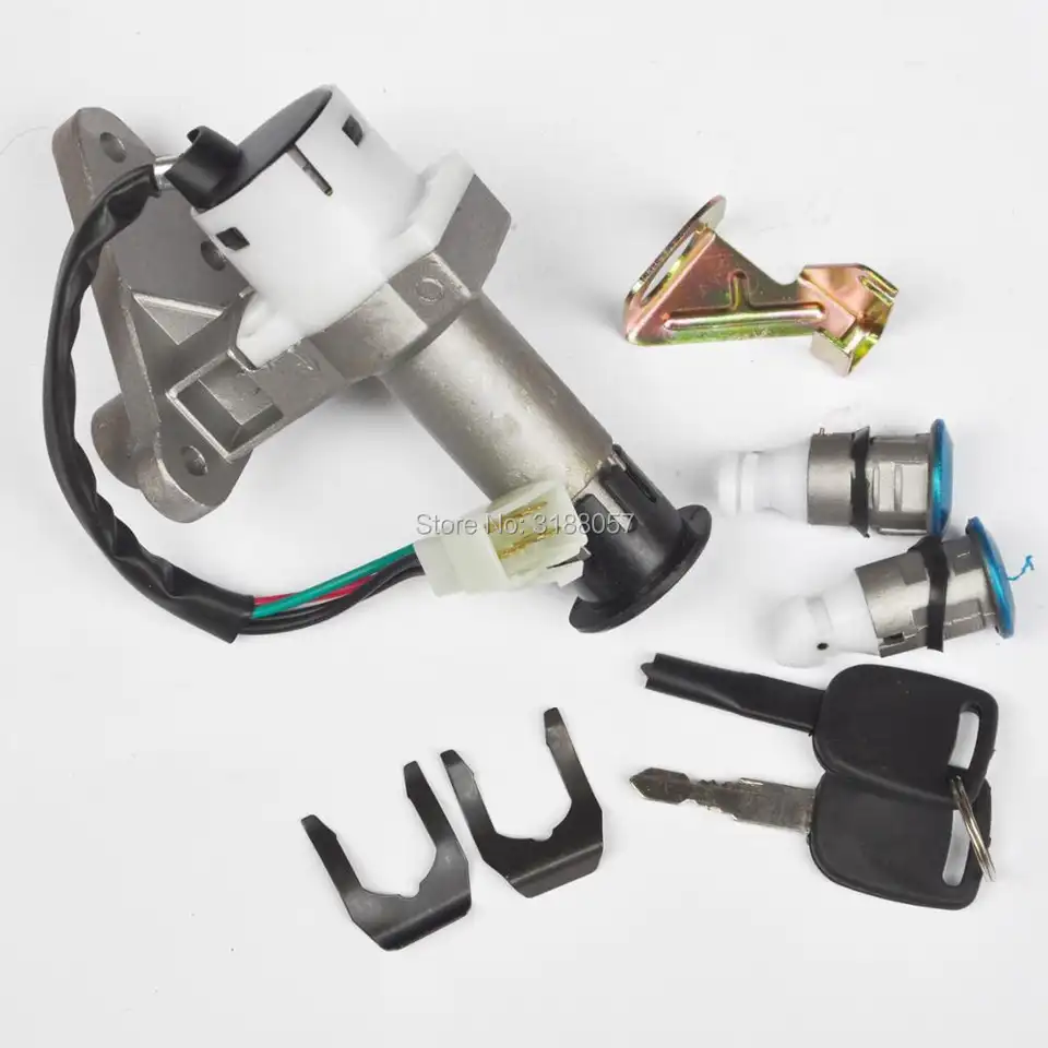 4 Wires Moped Scooter Ignition Key Switch Lock Fit For Chinese GY6 50cc ...