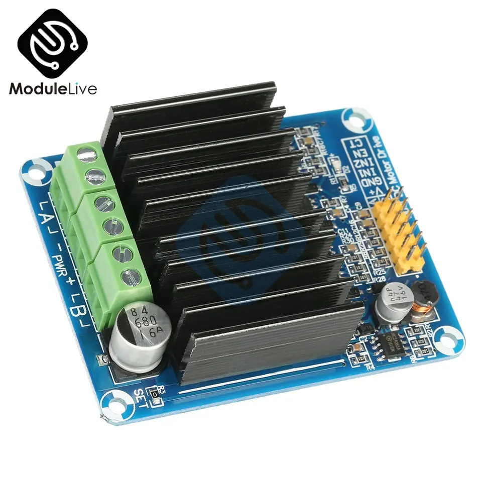 Reversible 12V Dc Motor Control, Pwm Speed, Dual Channel, Compact Design.
