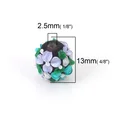 DoreenBeads Lampwork Glass Encased Floral Beads Round Blue Flower ...