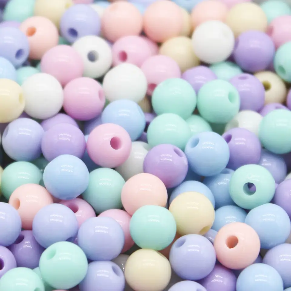 100Pcs 8Mm Candy Color Acrylic Beads For Jewelry Making