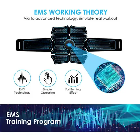 Eletroestimulador EMS Abdominal Muscle Stimulator Electric Massager ...