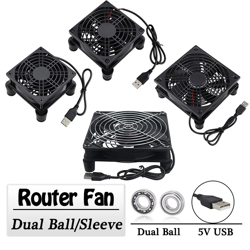 Gdstime 5V Usb Cooler 140Mm Fan For Tv Box & Router, With Controller