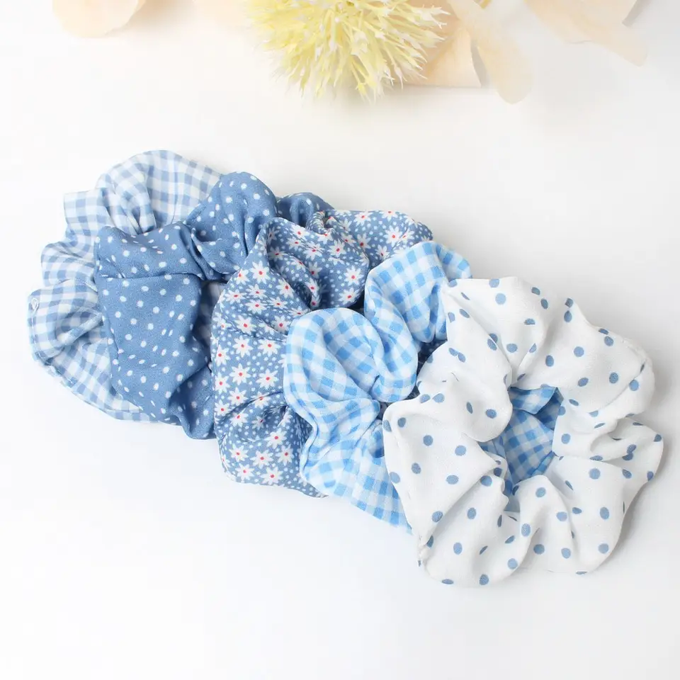 5Pack Hair Scrunchies Set Fashion Simple Basic Elastic Hair Bands ...