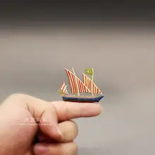 Mini Pirate Ship Action Figure, Retro Ocean Toy.