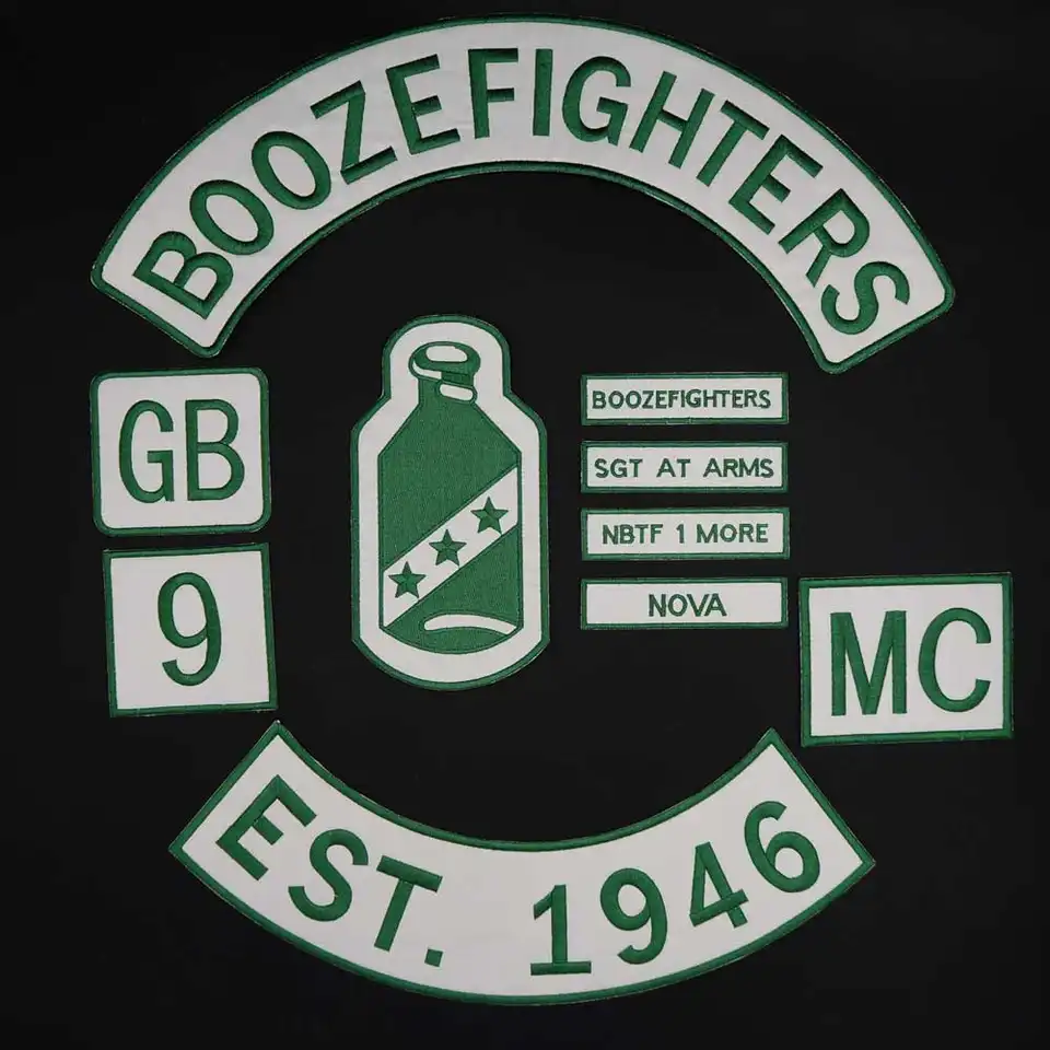 Booze Fighters Mc Embroidery Patch - Official 1946 Biker Badge Apparel ...