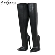 Sorbern Thick Knee High Boots Women Custom Wide Leg Calf Drag Queen ...