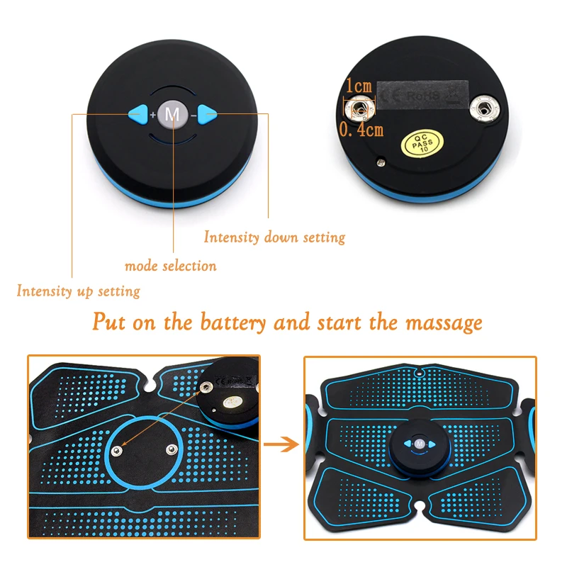 Adjustable Recharge EMS Health Abdominal Muscle Stimulator Electric ...